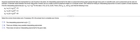 Solved Suppose Experimental Data Are Represented By A Set Of Chegg Com