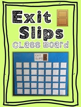 Exit Slips Class Board Exit Slips Exit Slip Board Exit Slip