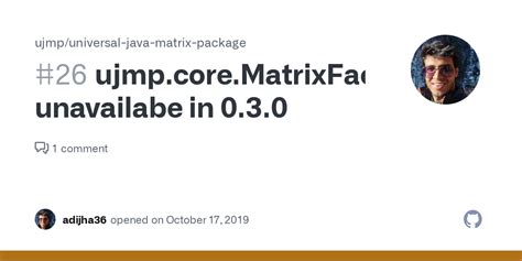 Ujmp Core MatrixFactory Unavailabe In Issue Ujmp Universal Java Matrix Package
