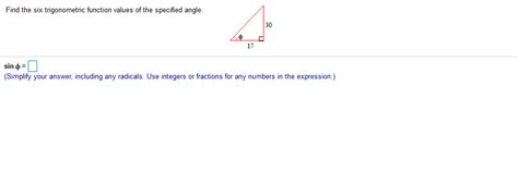 Solved Find All 6 Trig Functions Find The Six Trigonometric Function Course Hero