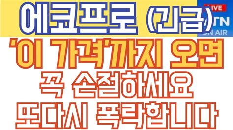 에코프로 주가전망 긴급 이 가격까지 오면 꼭 손절하세요 또다시 폭락합니다 Youtube