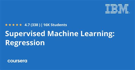 supervised machine learning regression coursya