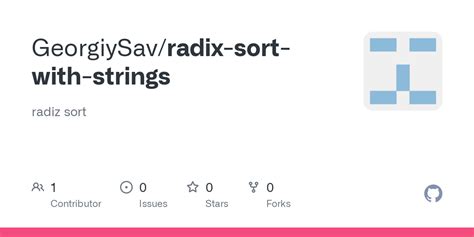 Github Georgiysavradix Sort With Strings Radiz Sort
