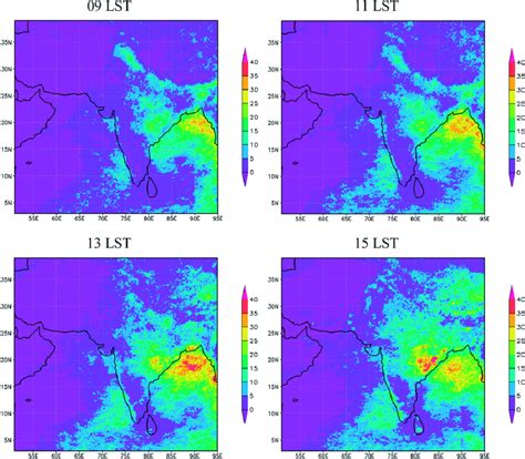 Frequency Of Occurrence Of Deep Convective Clouds At Selected Daytime