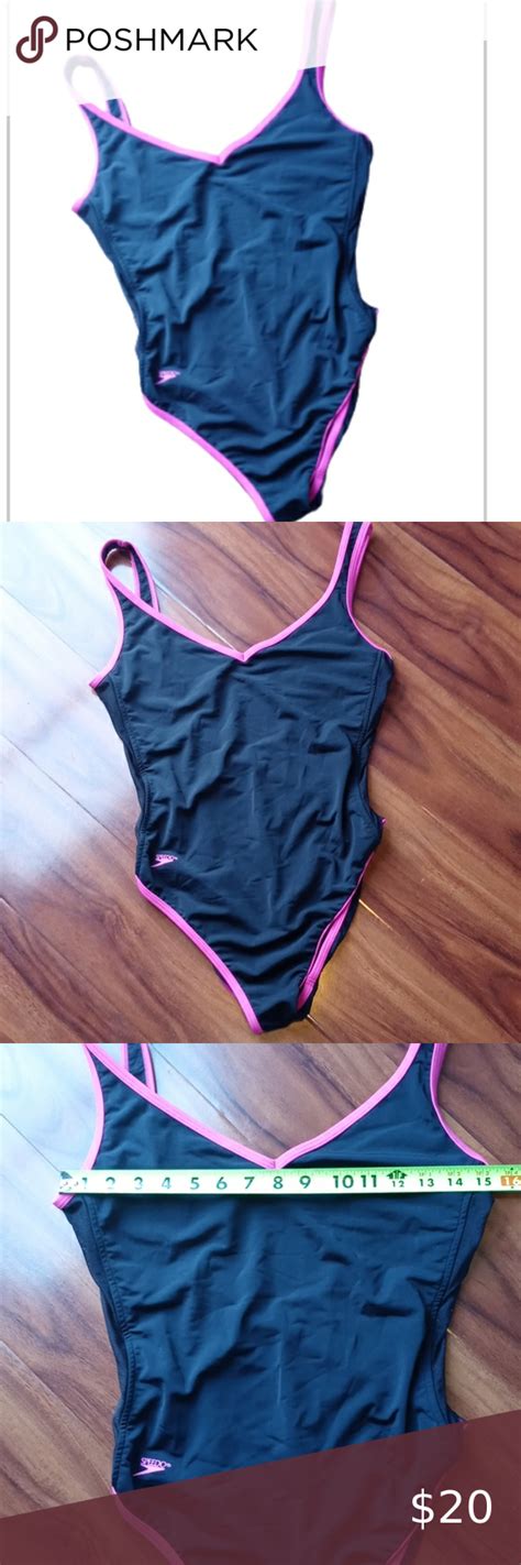 Speedo Swimwear One Piece Sheer Sides Pink And Black Asics Swimwear One