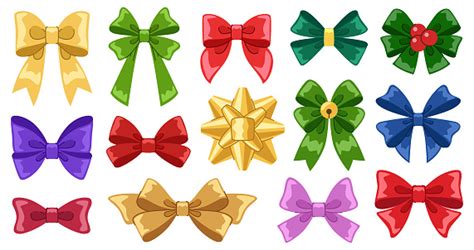 축제 리본 세트 크리스마스 생일 및 파티를 위한 리본이 있는 밝은 여러 가지 빛깔의 장식 활 컬렉션 개인 장식품에 대한 스톡 벡터 아트 및 기타 이미지 Istock