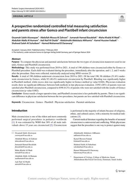 A Prospective Randomized Controlled Trial Measuring Satisfaction And