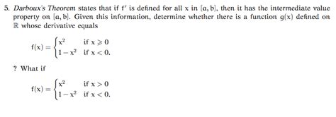 Solved Darbouxs Theorem States That If F ﻿is Defined For