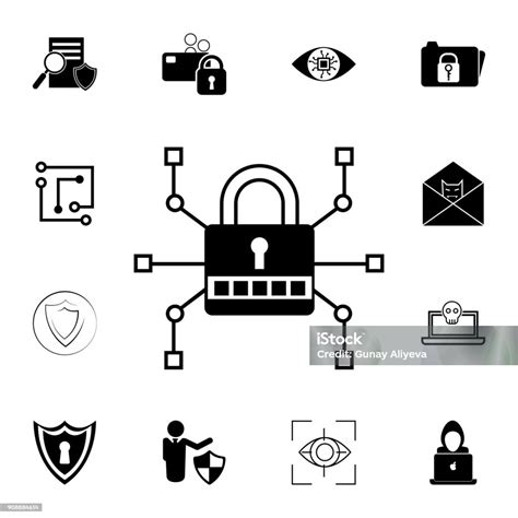 전자 자물쇠 아이콘입니다 사이버 아이콘의 집합입니다 표지판 개요 기호 컬렉션 정보 그래픽 모바일 응용 프로그램 웹 디자인 웹 사이트에 대 한 간단한 아이콘 0명에 대한 스톡