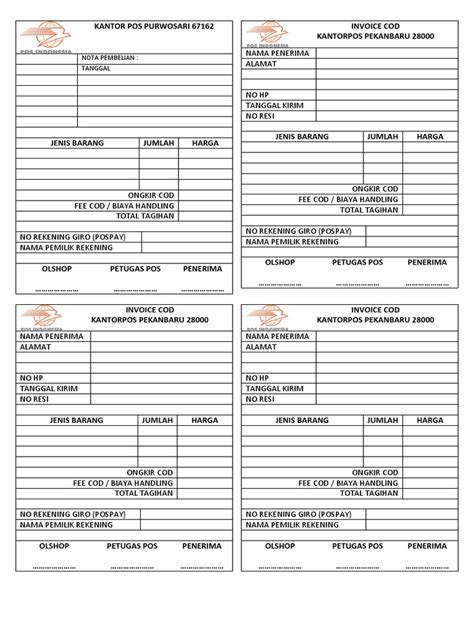 Invoice Cod Siap Pakai Pdf