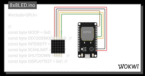 8x8 Led Wokwi Esp32 Stm32 Arduino Simulator