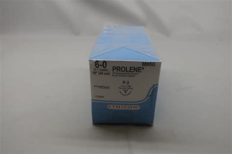 New Ethicon 8695g Prolene Non Absorbable Monofilament Polypropylene Suture Size 6 0 18 In