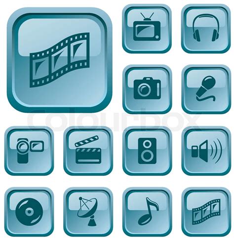 Multimedia Buttons Stock Vector Colourbox
