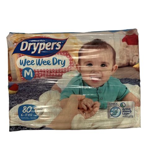 Buy 80pk Drypers Wee Wee Dry Disposable Diaper Nappies Nappy Medium 6