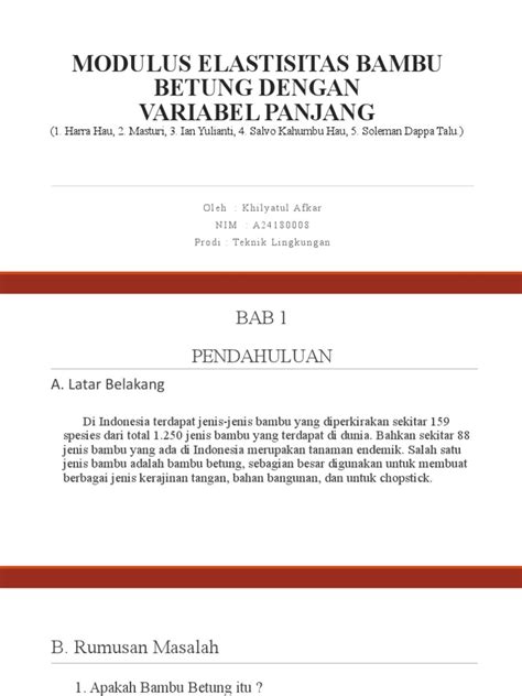 Modulus Elastisitas Bambu Betung Pdf