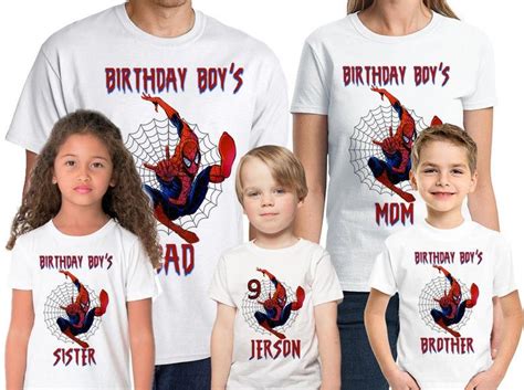 Spider Man Birthday Shirt Add Name And Age Spiderman Custom Etsy