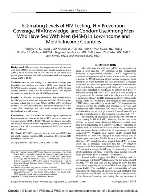 Pdf Estimating Levels Of Hiv Testing Hiv Prevention Coverage Hiv