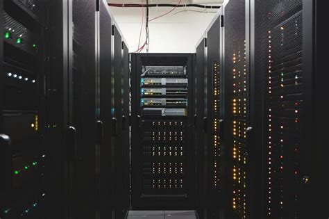 Premium Ai Image Multiple Rows Of Meticulously Organized Servers