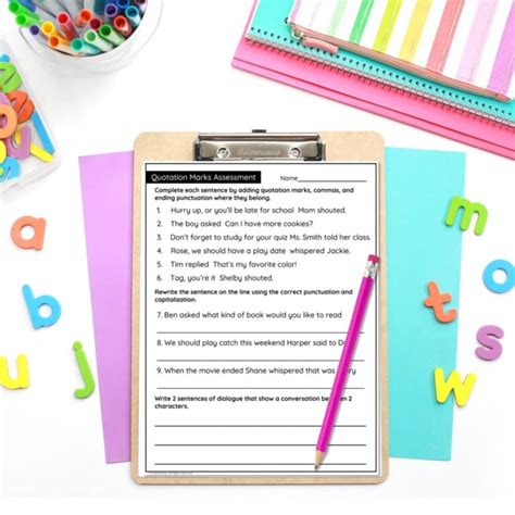 activities to teach quotation marks and dialogue in writer s workshop