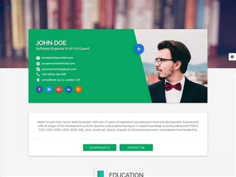 30 Professional HTML CSS Resume Templates For Free Download And Premium Super Dev Resources