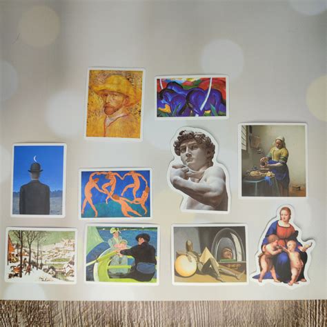 Наклейки стікери Художники Картини Живопис Мистецтво Набір з 10 шт Стік0037 іграшки з