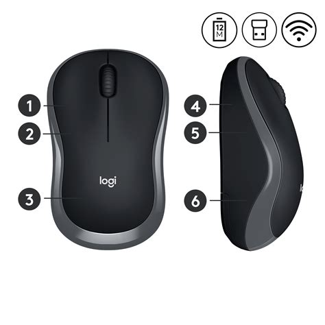 Souris Sans Fil Optique Logitech M Gris Gris Neuf
