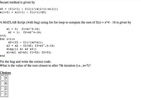 Solved Secant Method Is Given By Df F11