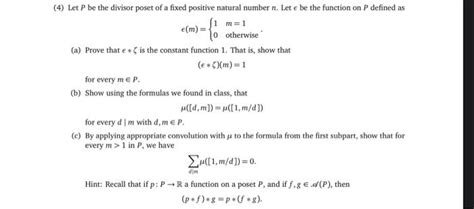 4 Let P Be The Divisor Poset Of A Fixed Positive