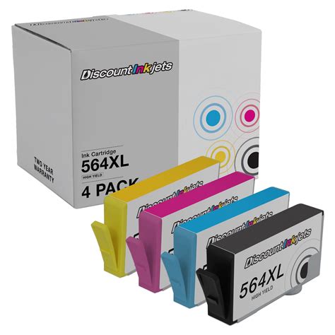Di Ink Cartridge Replacements For Hp 564xl High Yield B C M Y 4