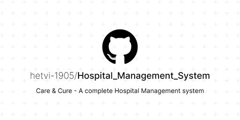 Github Hetvi 1905hospitalmanagementsystem Care And Cure A