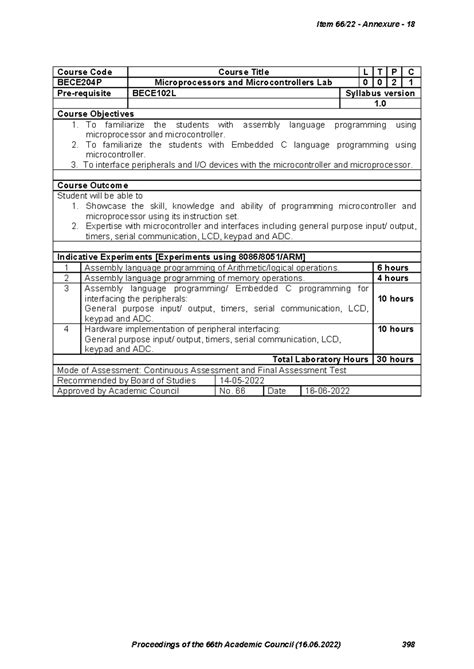 bece204p microprocessors and microcontrollers lab lo 1 0 71 bece204p