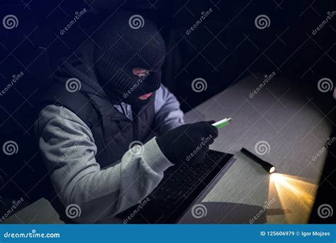 Hacker Stealing Data Stock Image Image Of Darkness