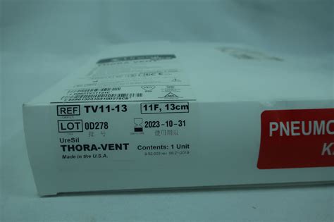 New Uresil Tv11 13 Thora Vent Thoracic Vent Procedure Tray 11f 13cm