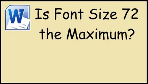 what is the biggest font style in word mastering font size