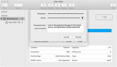 how to password protect an external drive for macs in the digital