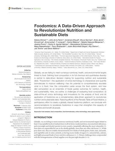 Foodomics A Data Driven Approach To Revolutionize Nutrition And Sustainable Diets Cgiar
