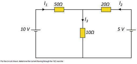 solved for the circuit shown determine the current flowing
