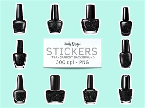 2 Black Glitter Nail Polish Designs And Graphics