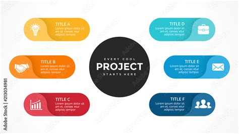 Vector Circle Arrows Infographic Cycle Diagram Labels Graph Stickers Presentation Chart