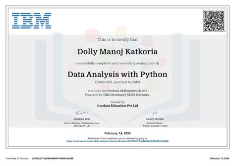 Dolly Katkoria On Linkedin Dataanalyst Python Ibm Certification