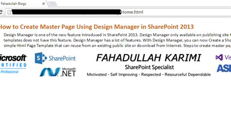 Sharepoint Tips And Tricks How To Create Master Page Using Design