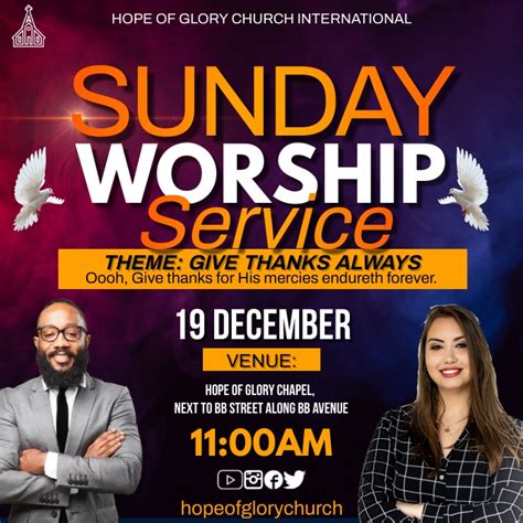 Sunday Worship Service Template Postermywall