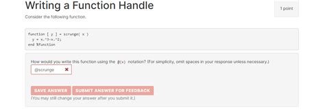 Solved Writing A Function Handle 1 Point Consider The