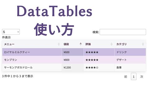 jQueryのDataTablesライブラリ完全ガイド効率的なデータ表示と操作 Coding Haku
