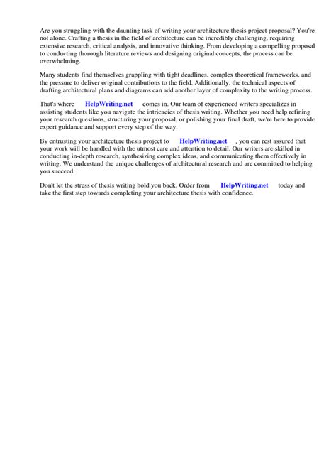 Architecture Thesis Project Proposal Pdf Scientific Method Thesis
