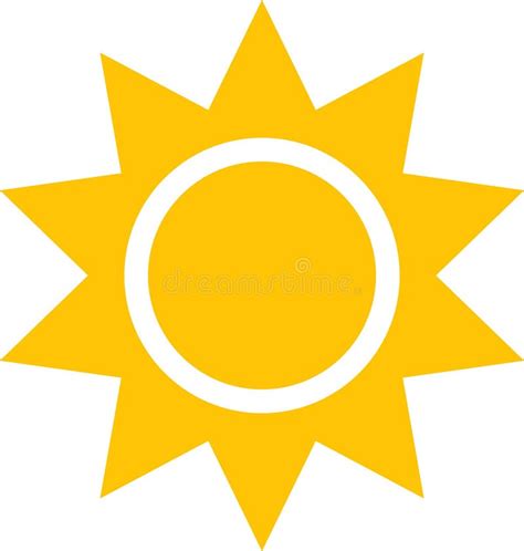 Vector Cartoon Comic Yellow Sun Shining Light Rays Heat The Summer