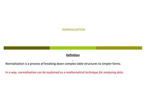 normalisation ppt databases computer software and applications