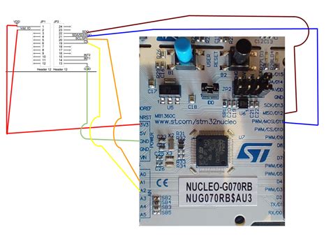 Spi Connections From Nucleo G070rb To Steval Mki16