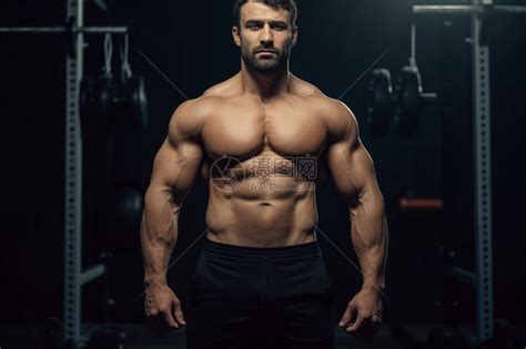 健身房里强壮的男性高清图片下载 正版图片600387971 摄图网