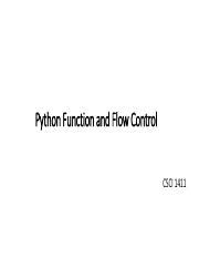 Python Function and Flow Control: Statements, Loops, and | Course Hero